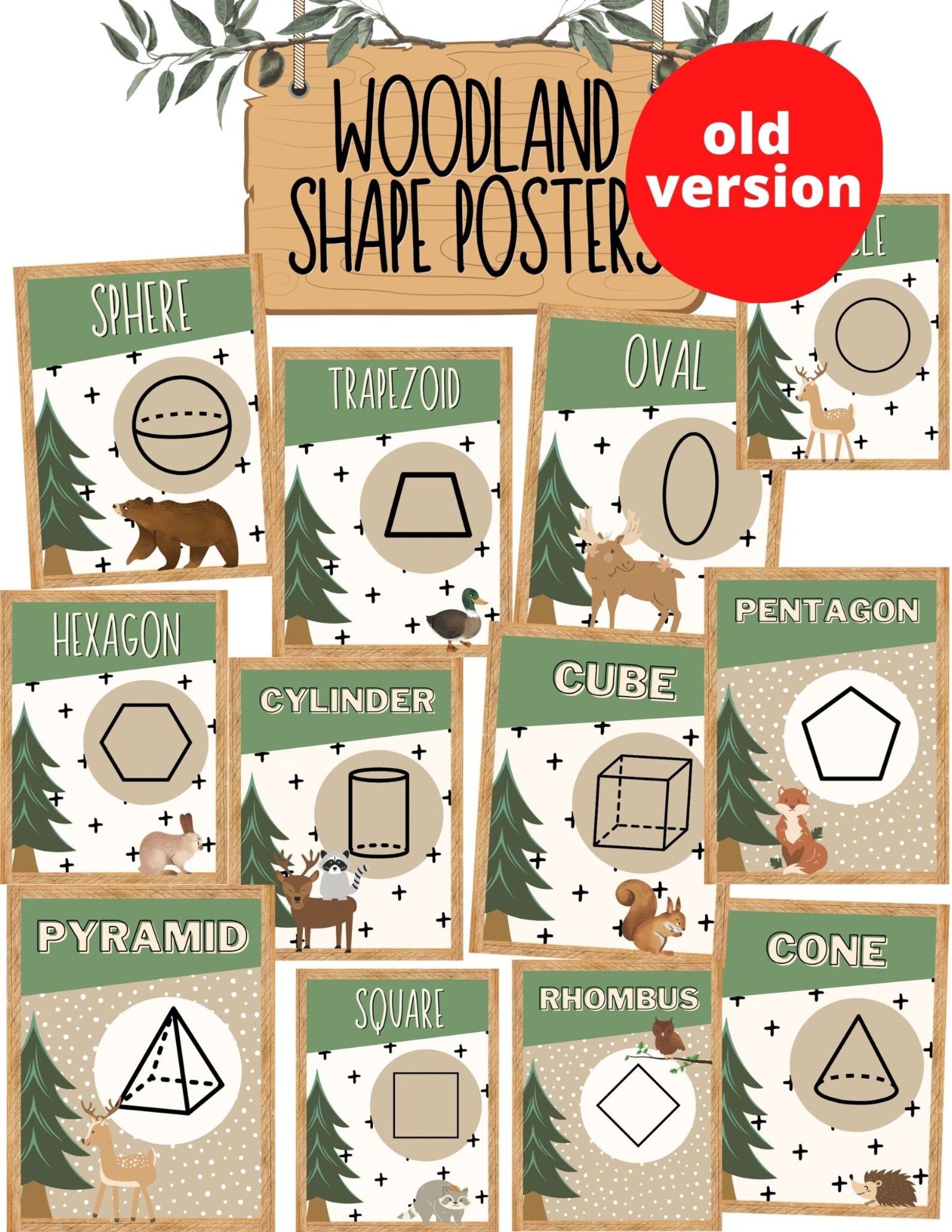 Woodland Classroom Shape Posters - Etsy