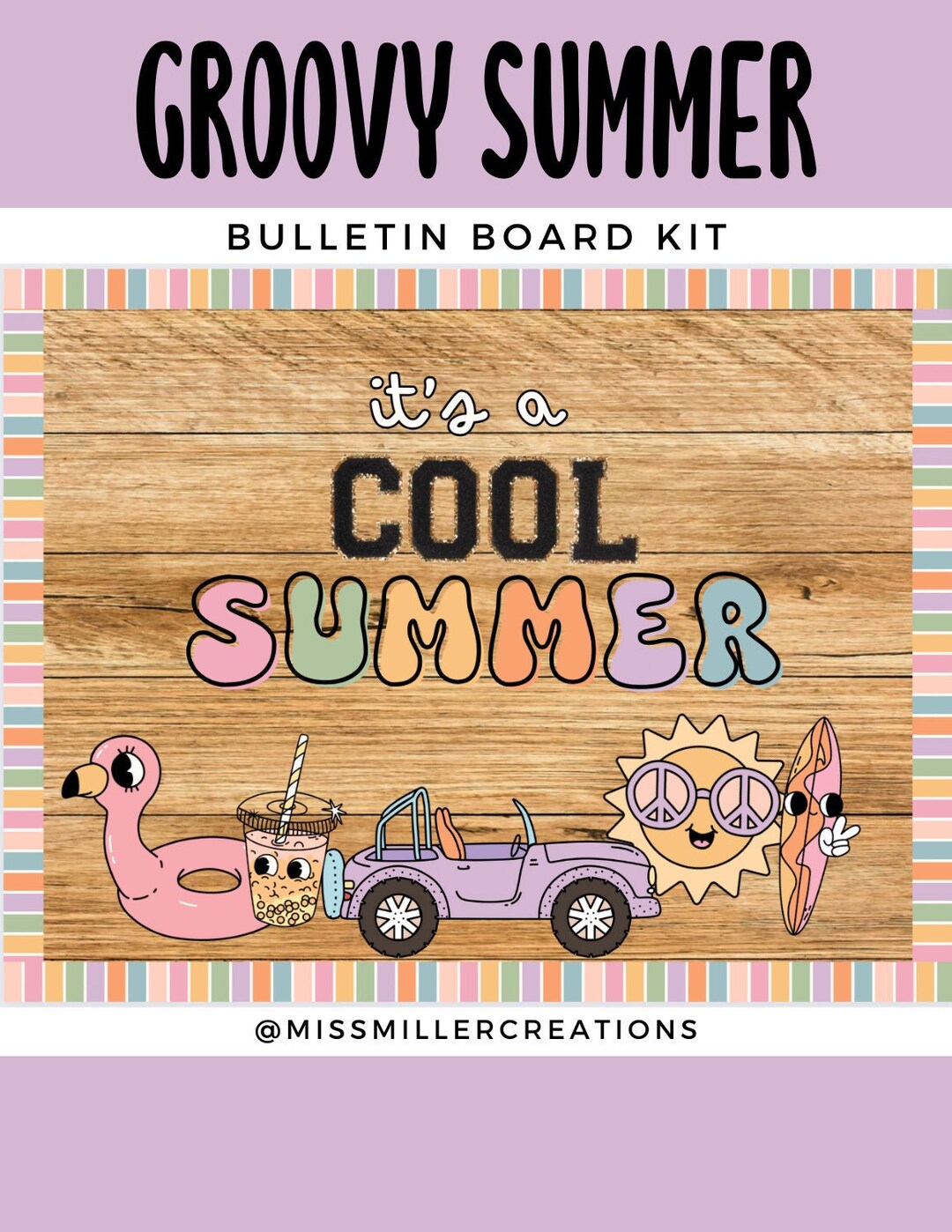 Groovy Summer: It's a Cool Summer Bulletin Board Kit - Etsy