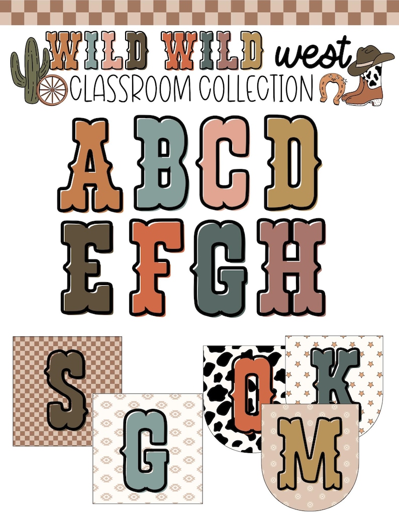 Wild Wild West Bulletin Board Lettering - Etsy