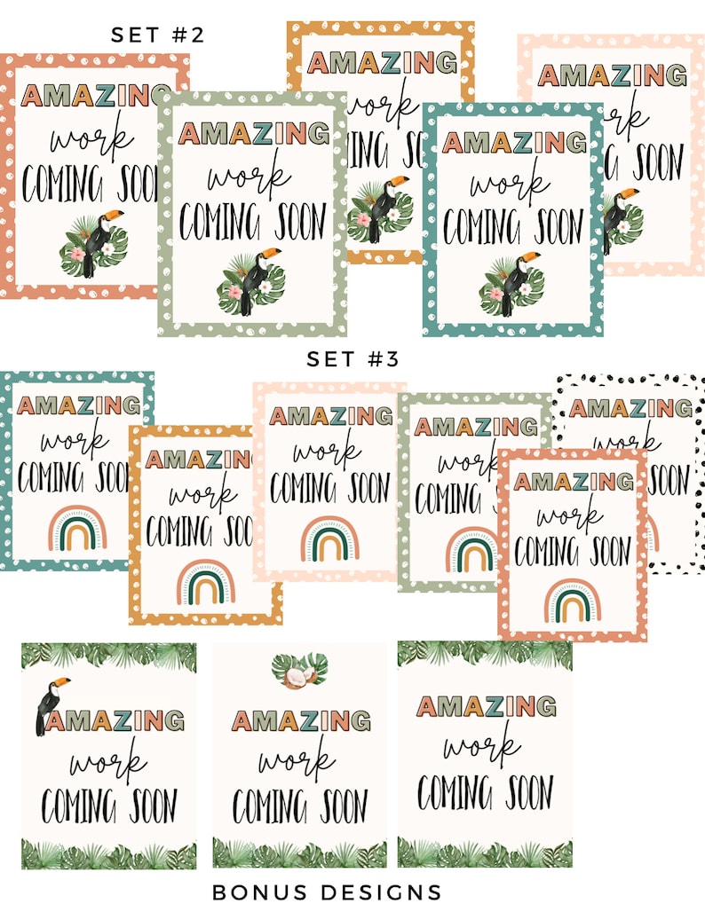 Boho Tropics Work Coming Soon Posters - Etsy