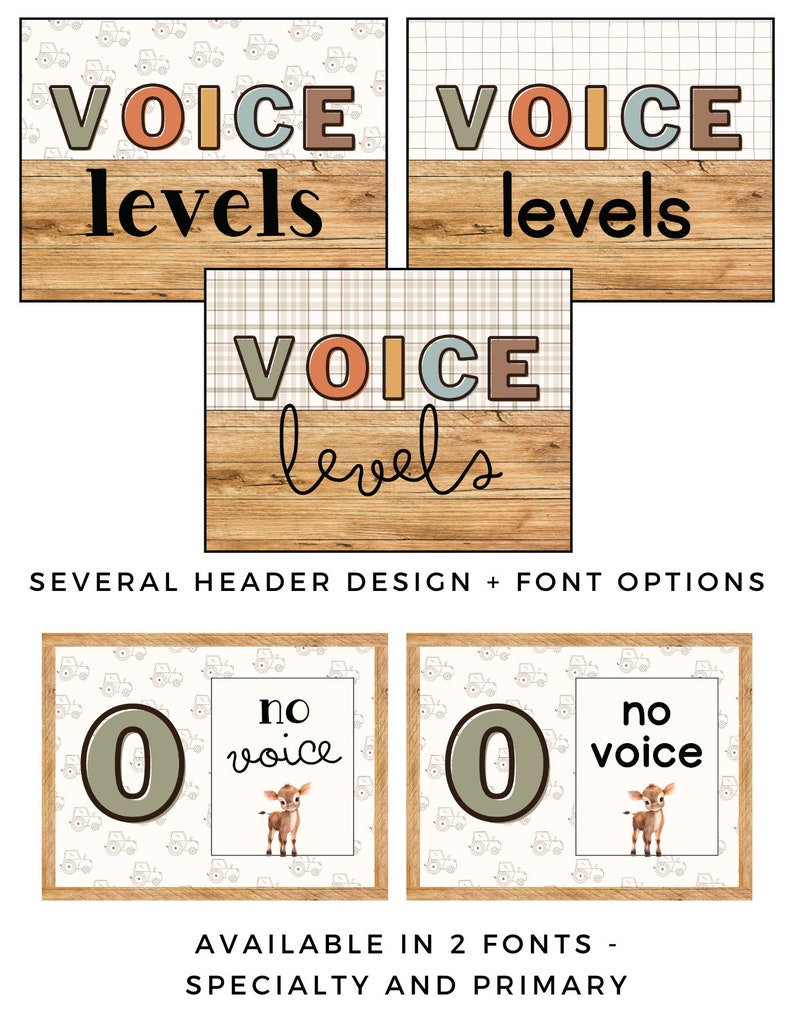 Farm Friends Voice Level Classroom Posters - Etsy