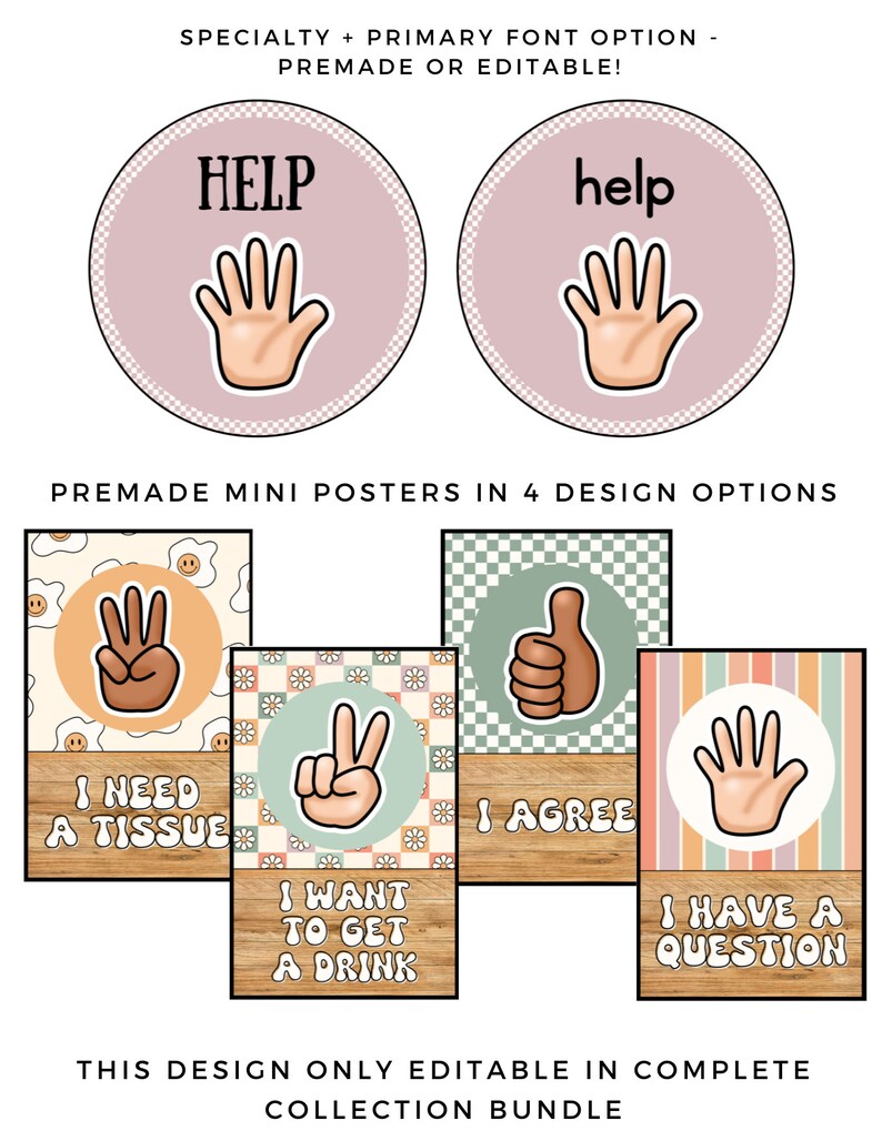 The Breakfast Club Hand Signals Classroom Posters [editable] - Etsy