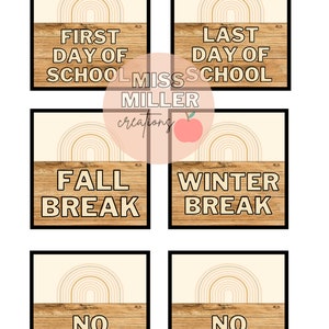 Neutral Boho Rainbow Classroom Calendar - Etsy