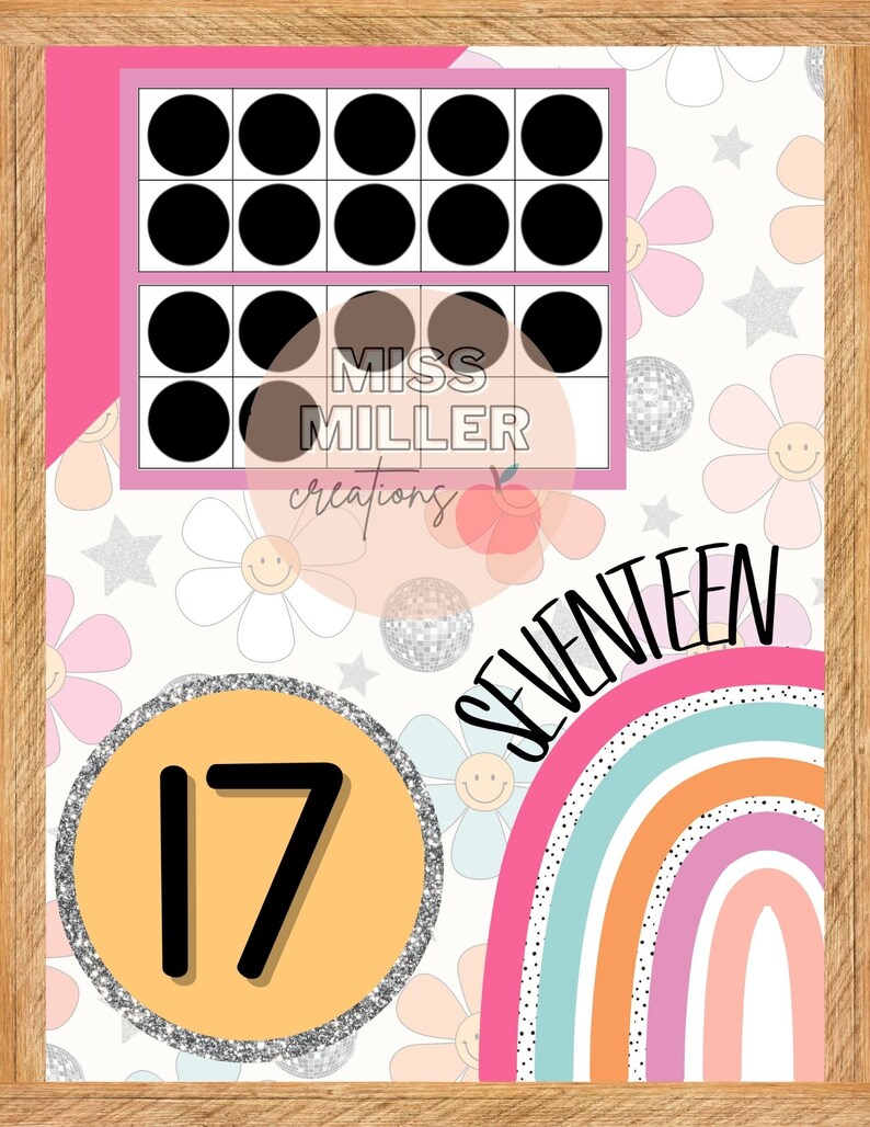 Groovy Glitter Classroom Number Posters - Etsy