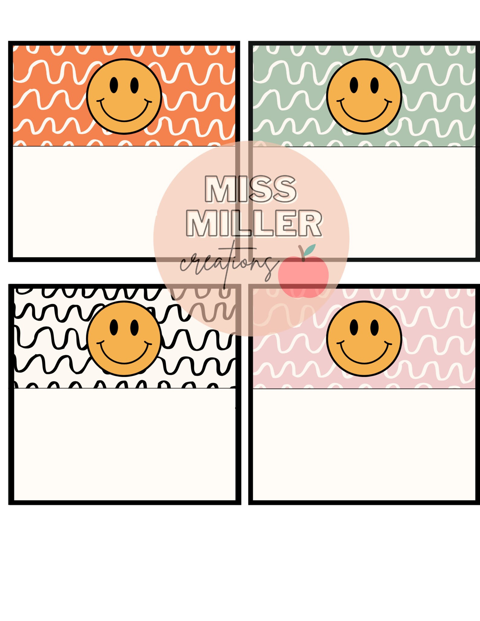 Groovy Boho Labels [editable] - Etsy