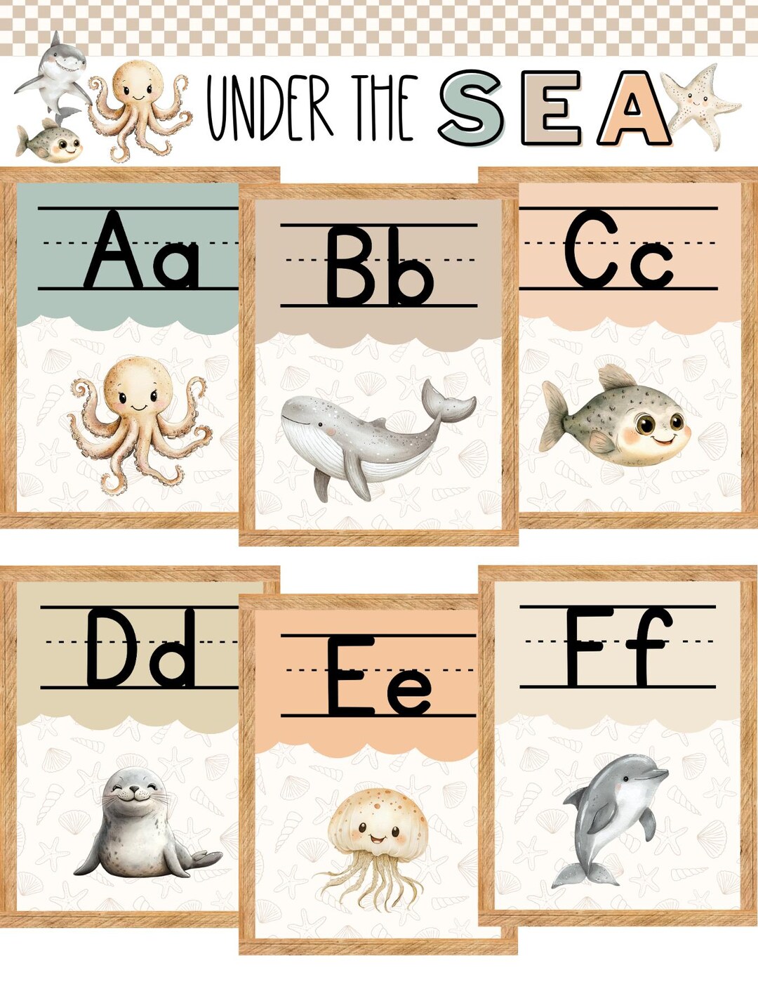 Under the Sea Classroom Alphabet Posters - Etsy