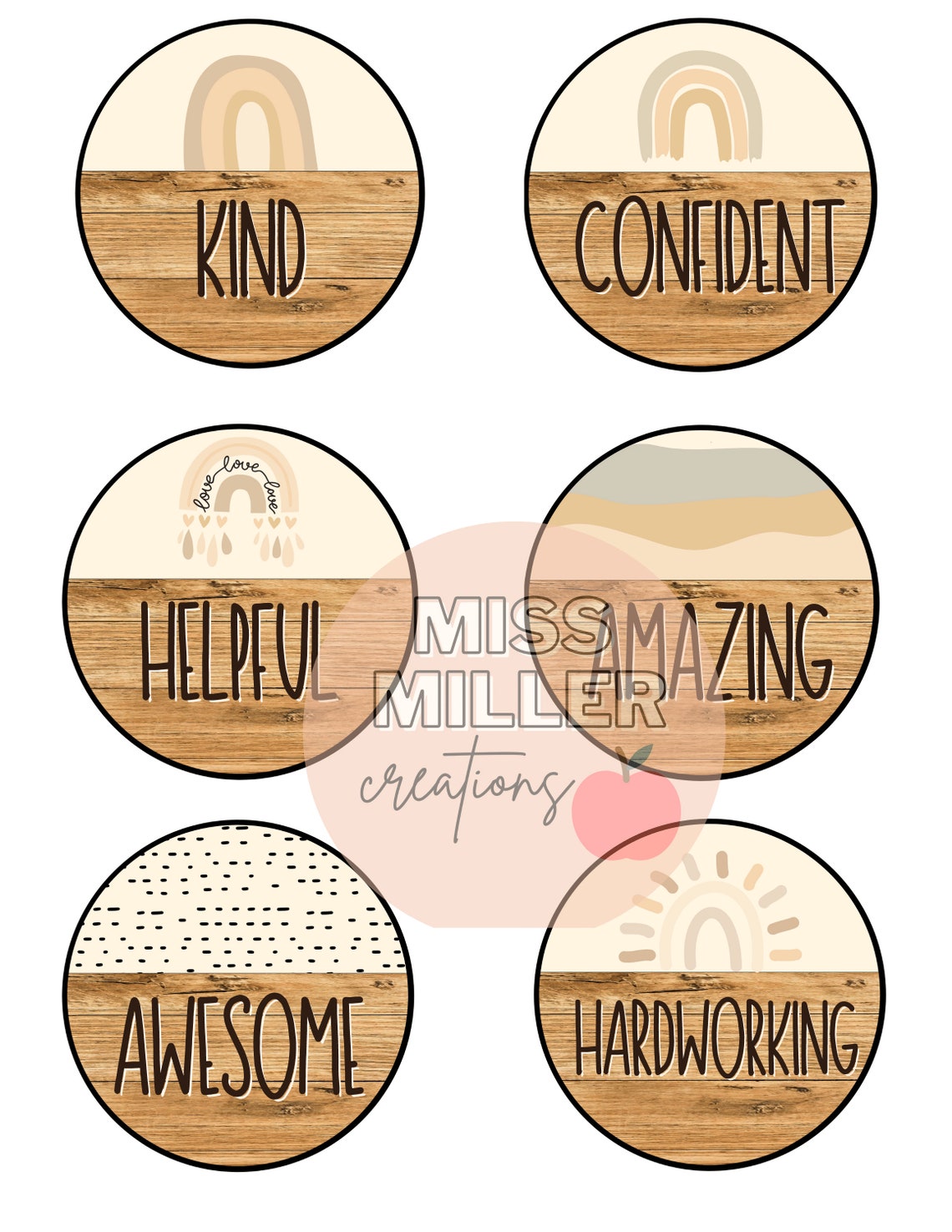 Neutral Boho Rainbow Classroom Affirmation Station | Etsy