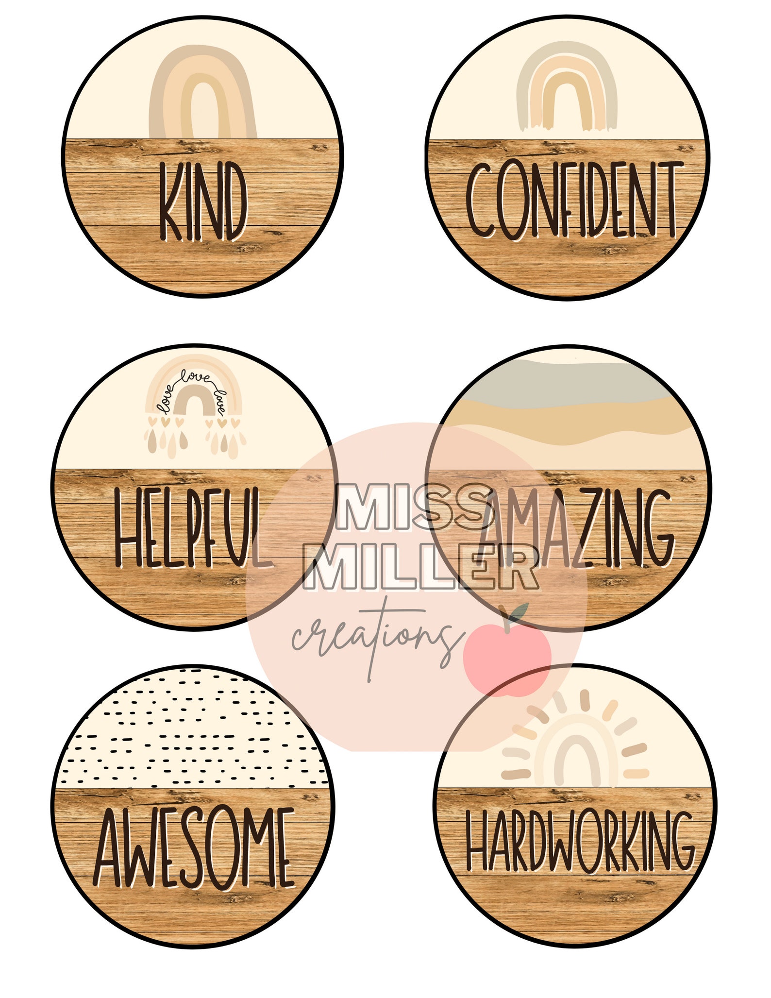 Neutral Boho Rainbow Classroom Affirmation Station - Etsy