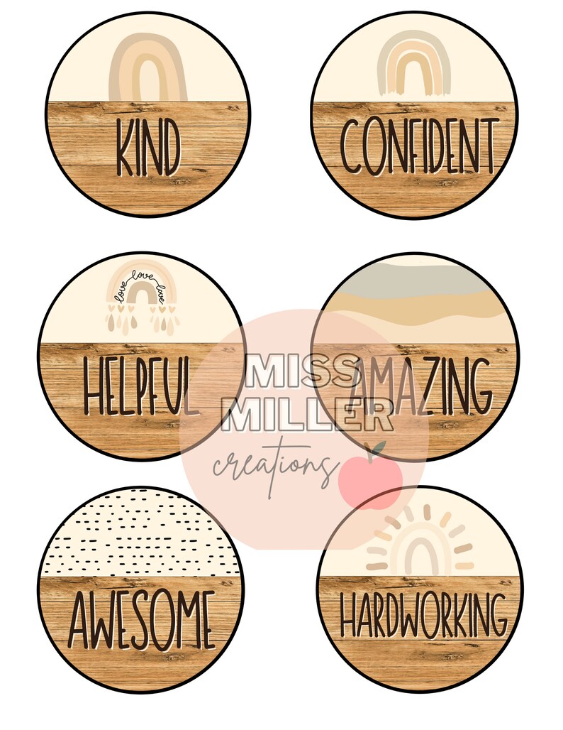 Neutral Boho Rainbow Classroom Affirmation Station - Etsy