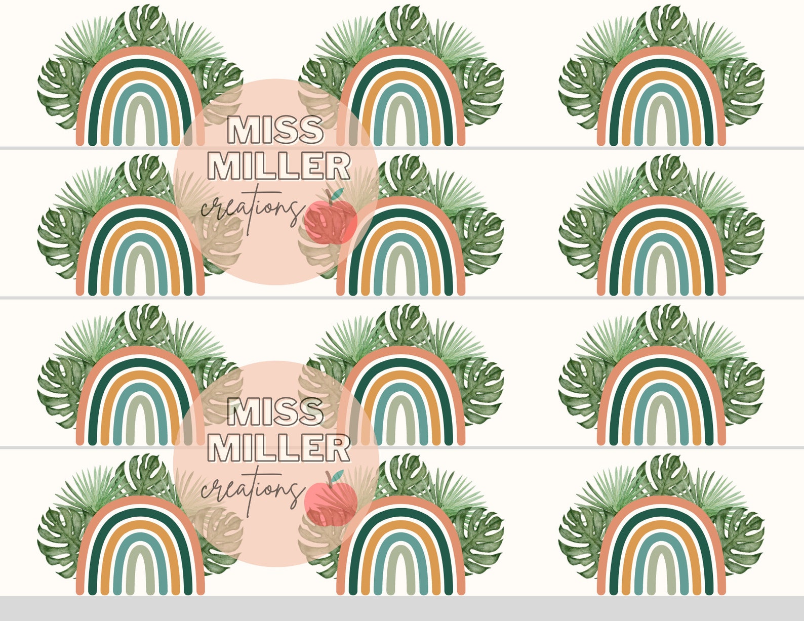 Boho Tropics Bulletin Board Borders - Etsy