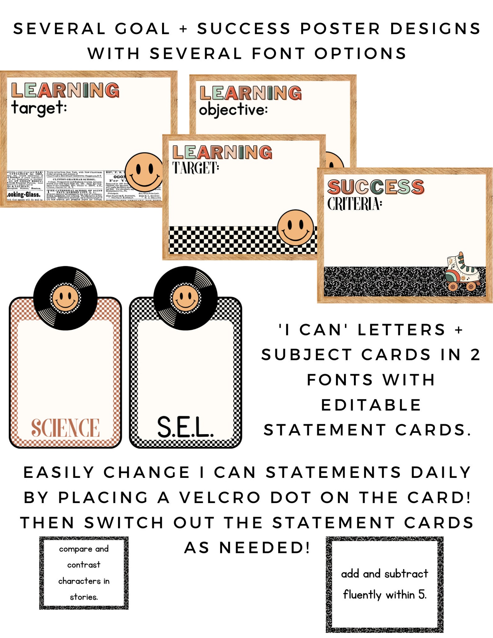 Groovy Vintage Learning Goal Posters/i Can Statements/focus Wall - Etsy