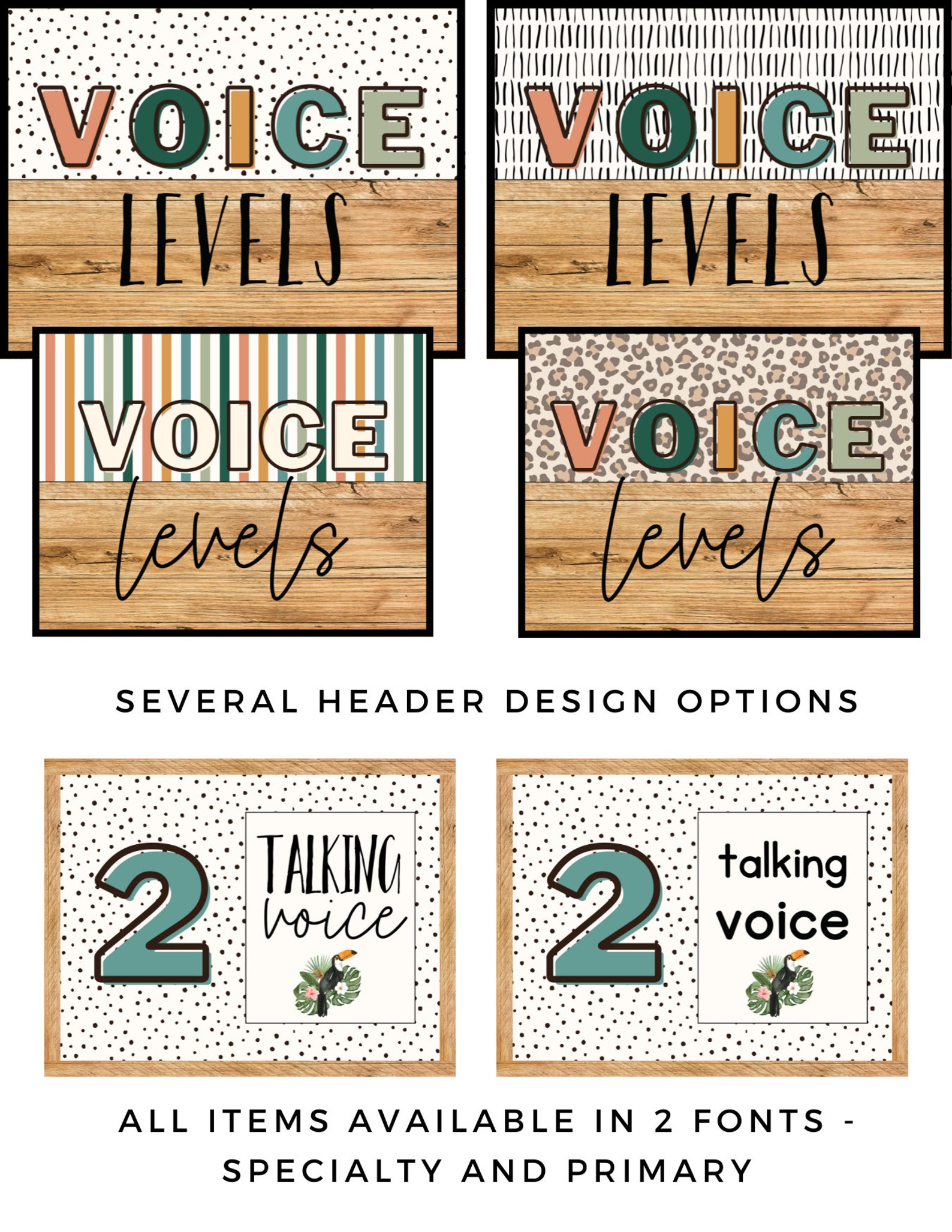 Boho Tropics Voice Level Classroom Posters - Etsy
