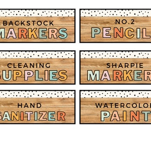 Groovy Boho Classroom Supply Labels - Etsy