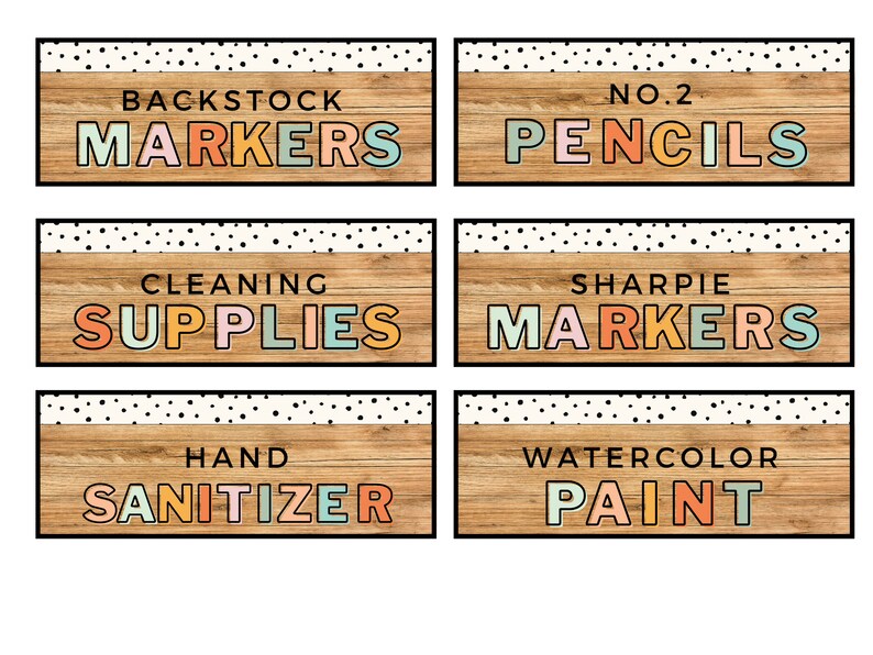 Groovy Boho Classroom Supply Labels - Etsy