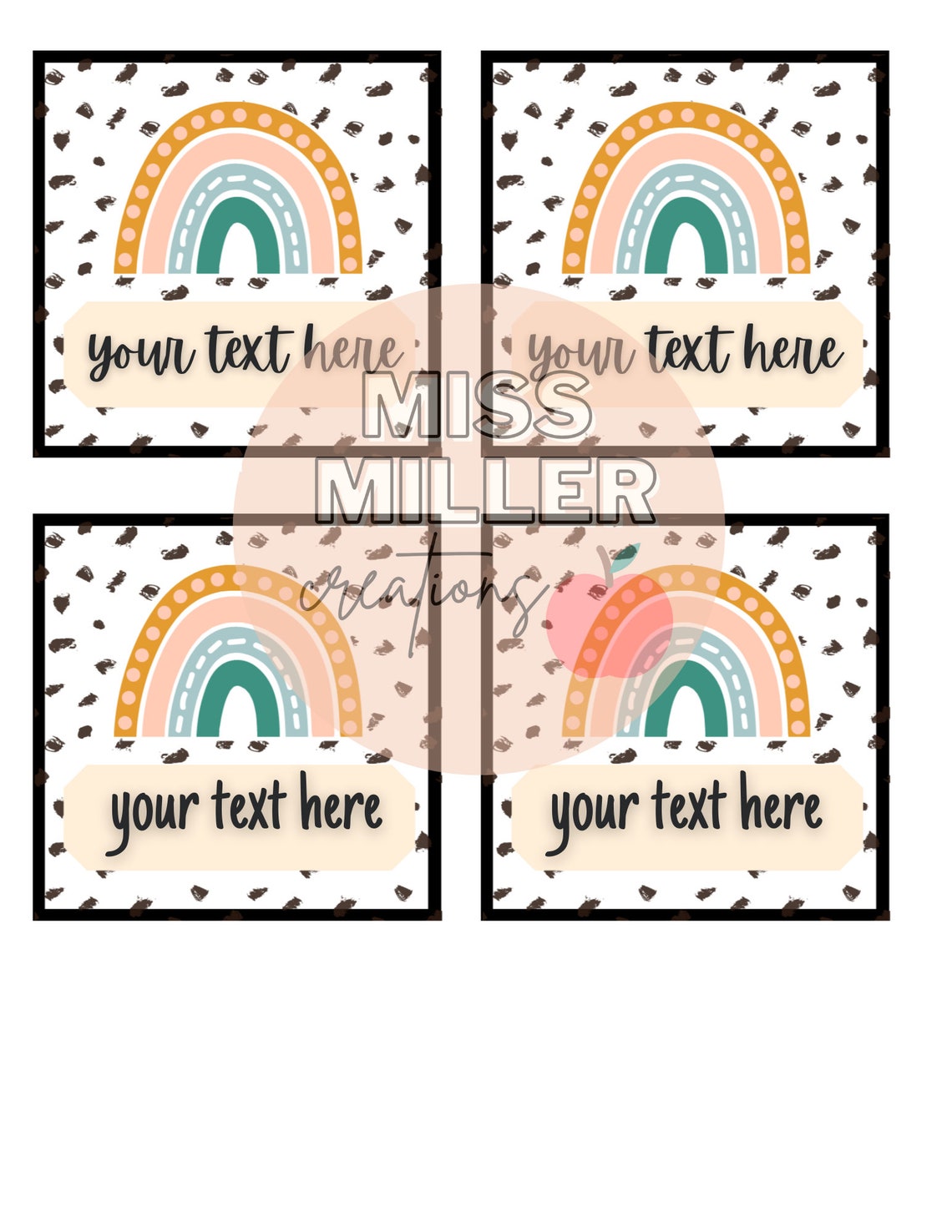 Modern Boho Rainbow Classroom Labels editable | Etsy