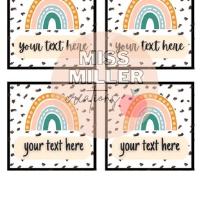 Modern Boho Rainbow Classroom Labels [editable] - Etsy