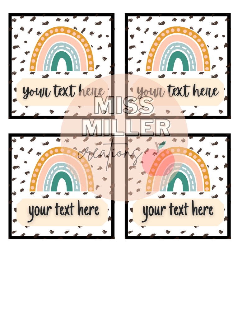 Modern Boho Rainbow Classroom Labels editable - Etsy