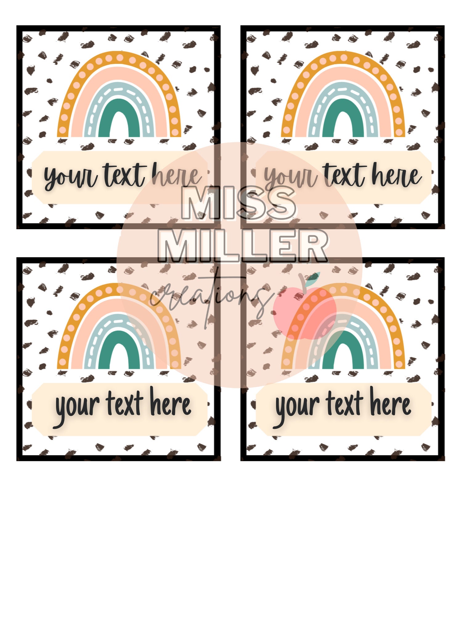 Modern Boho Rainbow Classroom Labels editable | Etsy