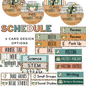 Boho TROPICS Classroom Schedule [editable] - Etsy