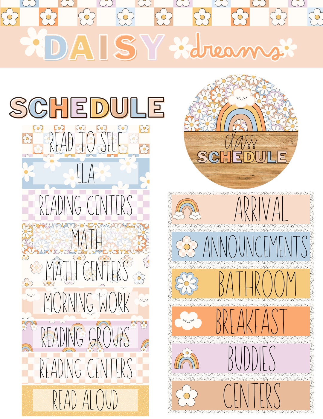 Daisy Dreams Classroom Schedule [editable] - Etsy