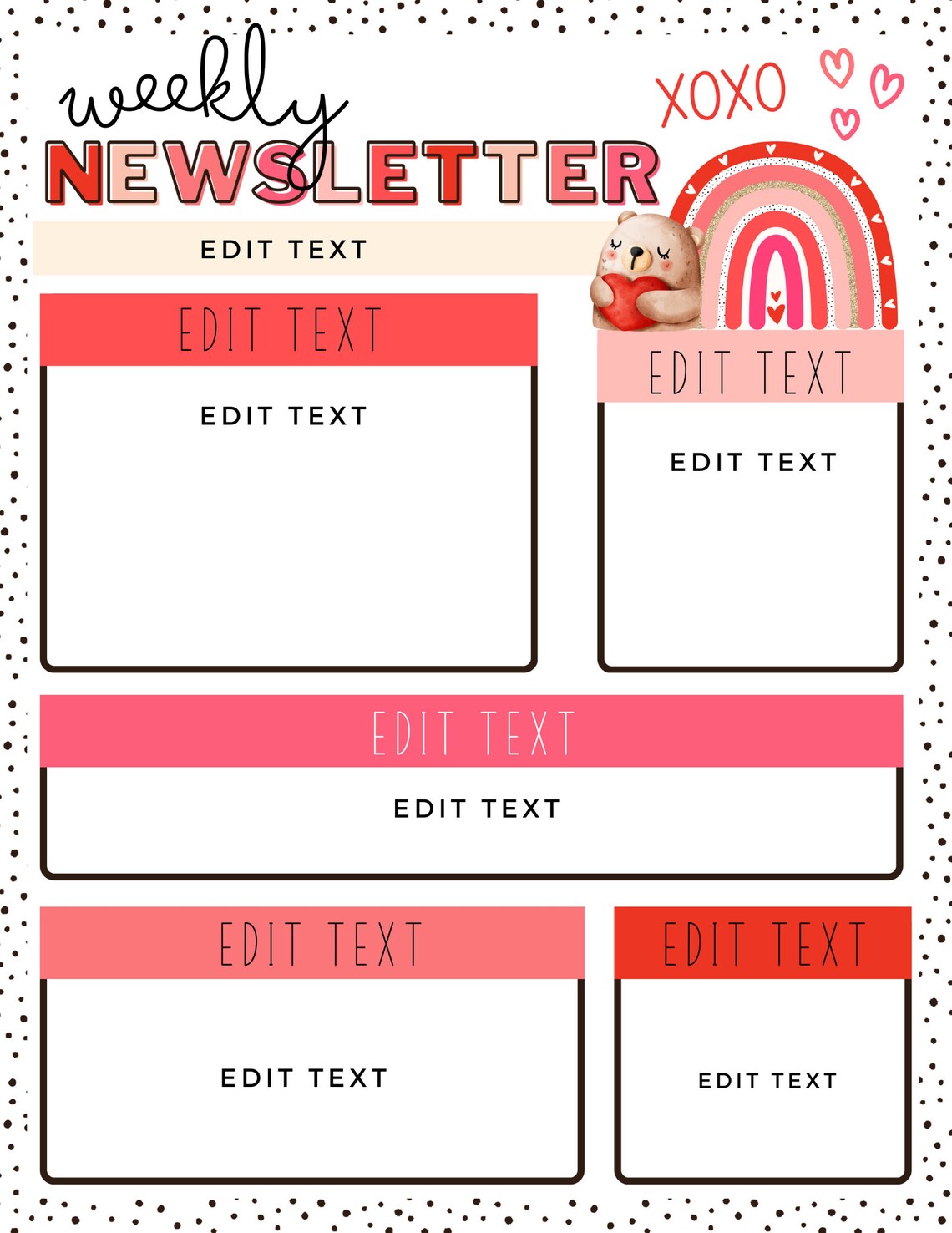 February/valentine's Day Newsletter Template [editable] - Etsy