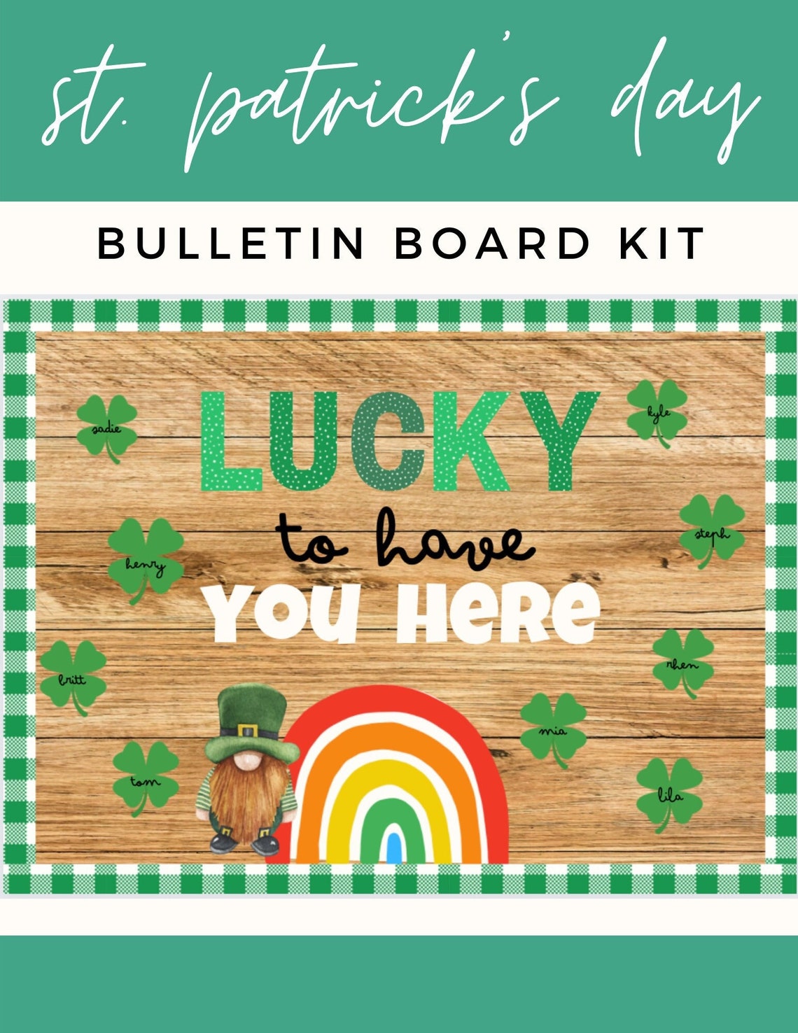 St. Patrick's Day Bulletin Board Kit editable - Etsy