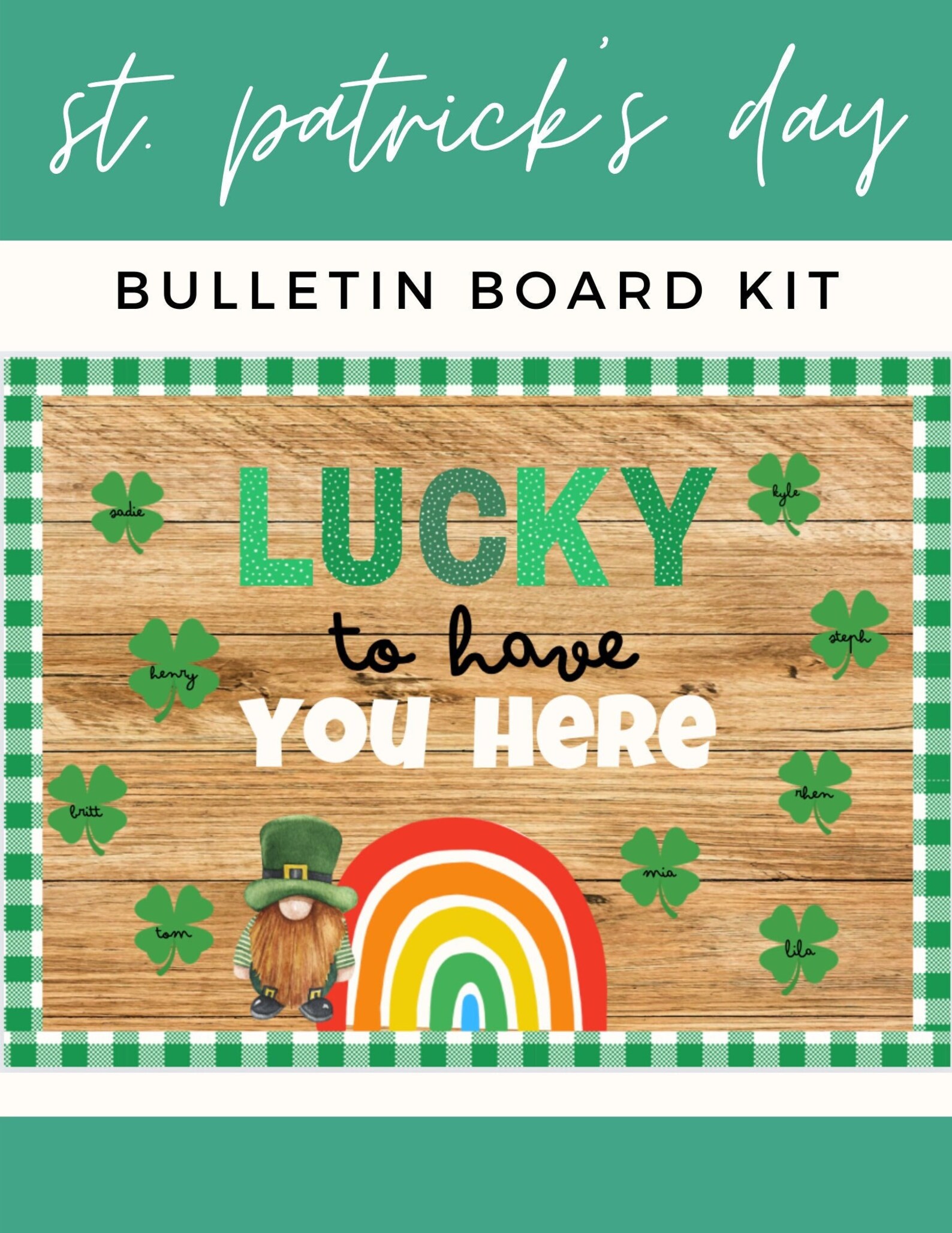 St. Patrick's Day Bulletin Board Kit editable - Etsy