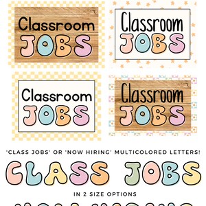 Groovy Pastel Class Jobs Display [editable] - Etsy