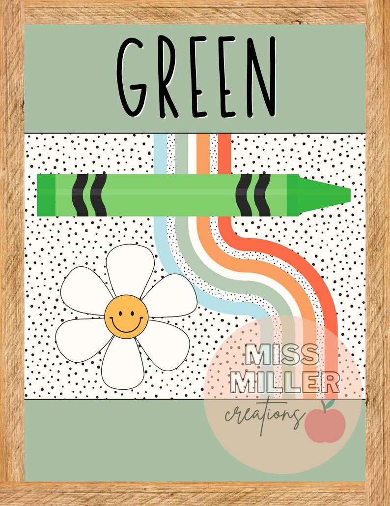 Retro Rainbow Classroom Color Posters - Etsy