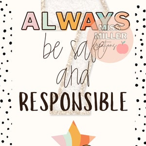 Groovy Boho Class Rules Posters - Etsy