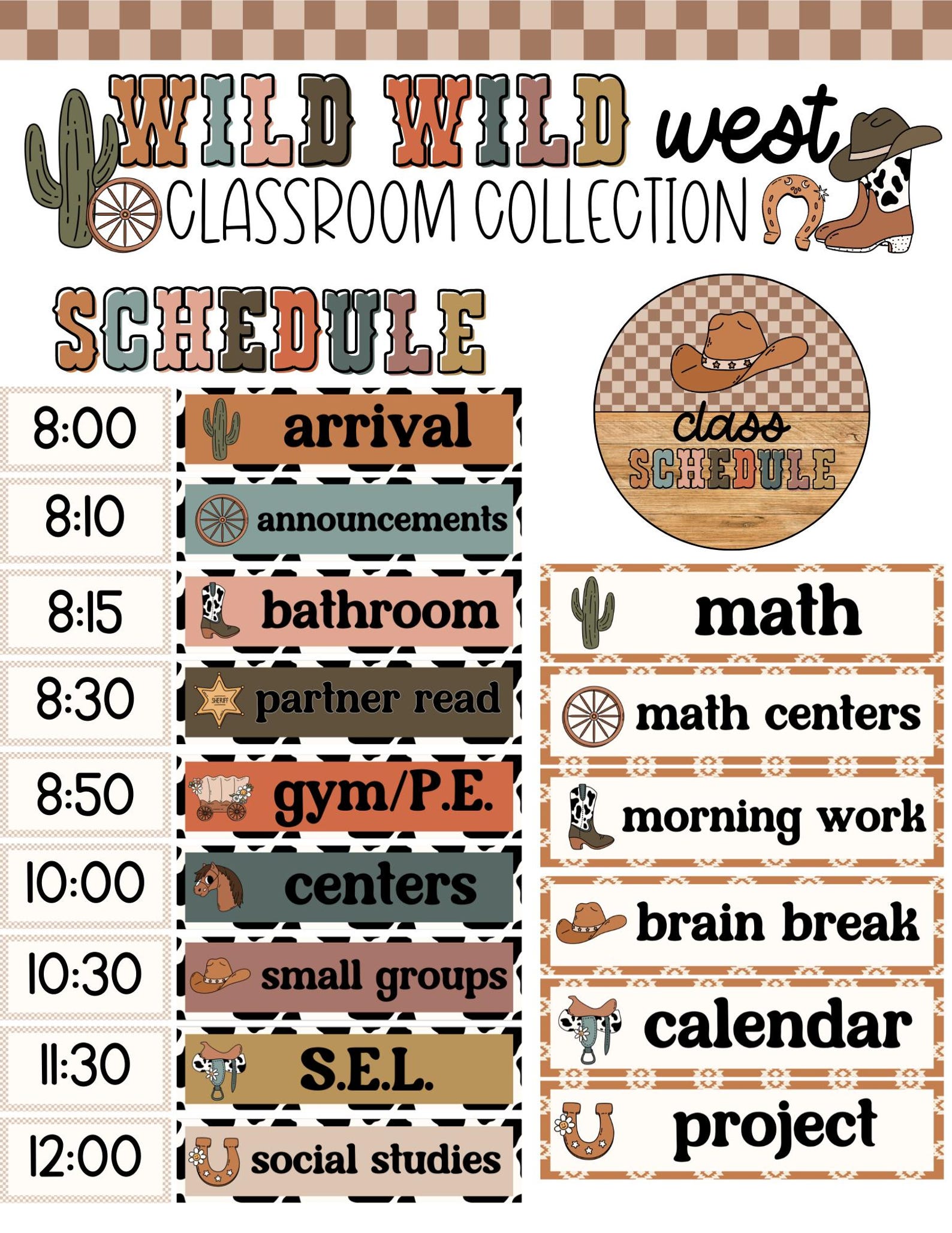 Wild Wild West Complete Classroom Collection [editable] - Etsy