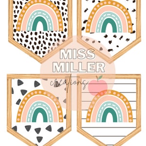 Modern Boho Rainbow Classroom Decor [editable] - Etsy