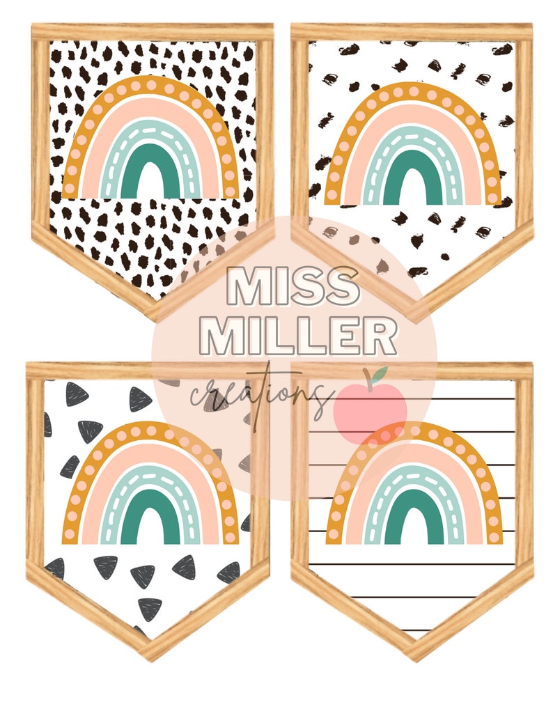 Modern Boho Rainbow Classroom Decor editable - Etsy