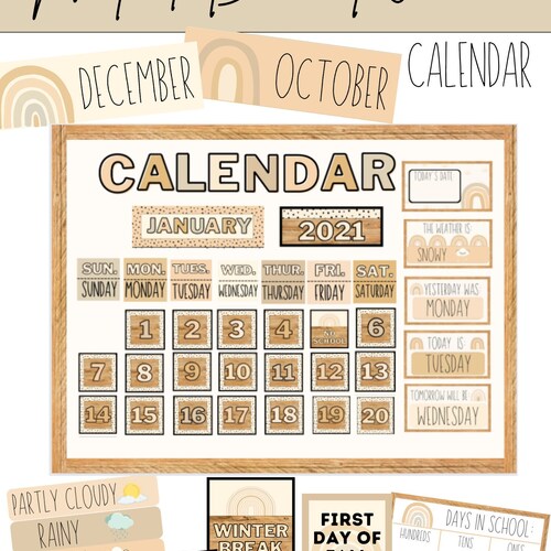 Neutral Boho Rainbow Classroom Door Display editable - Etsy