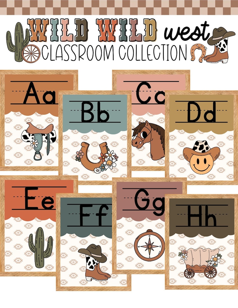 Wild Wild West Classroom Alphabet Posters - Etsy