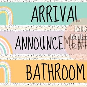 Pastel Boho Rainbow Classroom Schedule [editable] - Etsy