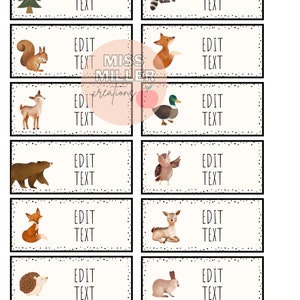 Woodland Teacher Toolbox Labels [editable] - Etsy