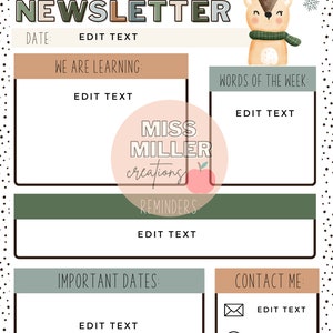 Winter Newsletter Template [editable] - Etsy