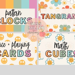 Retro Rainbow Classroom Supply Labels - Etsy