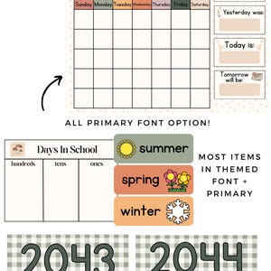 Cottagecore Classroom Calendar - Etsy