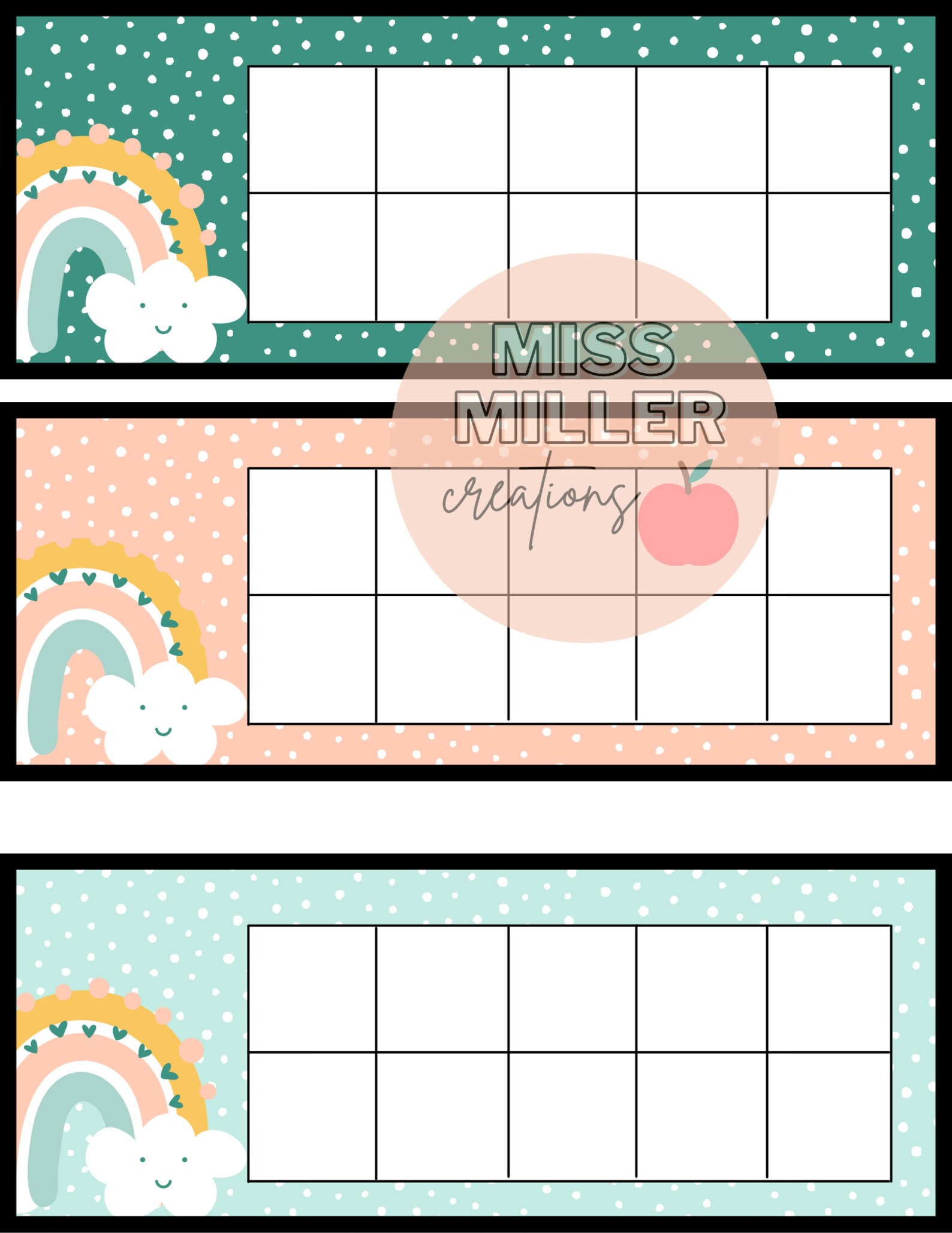 Modern Boho Rainbow Classroom Math Displays - Etsy