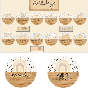 Neutral Boho Rainbow Class Birthday Display - Etsy