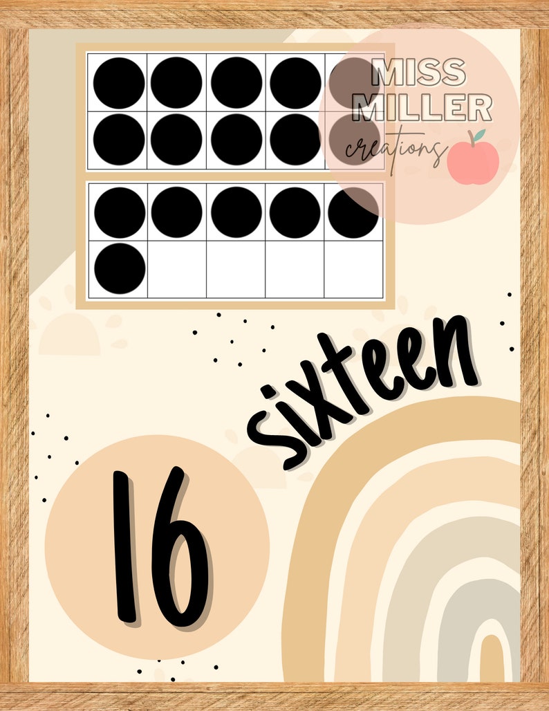 Neutral Boho Rainbow Classroom Number Posters - Etsy