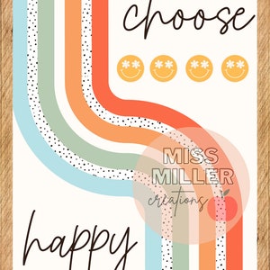 Retro Rainbow Classroom Quote Posters - Etsy