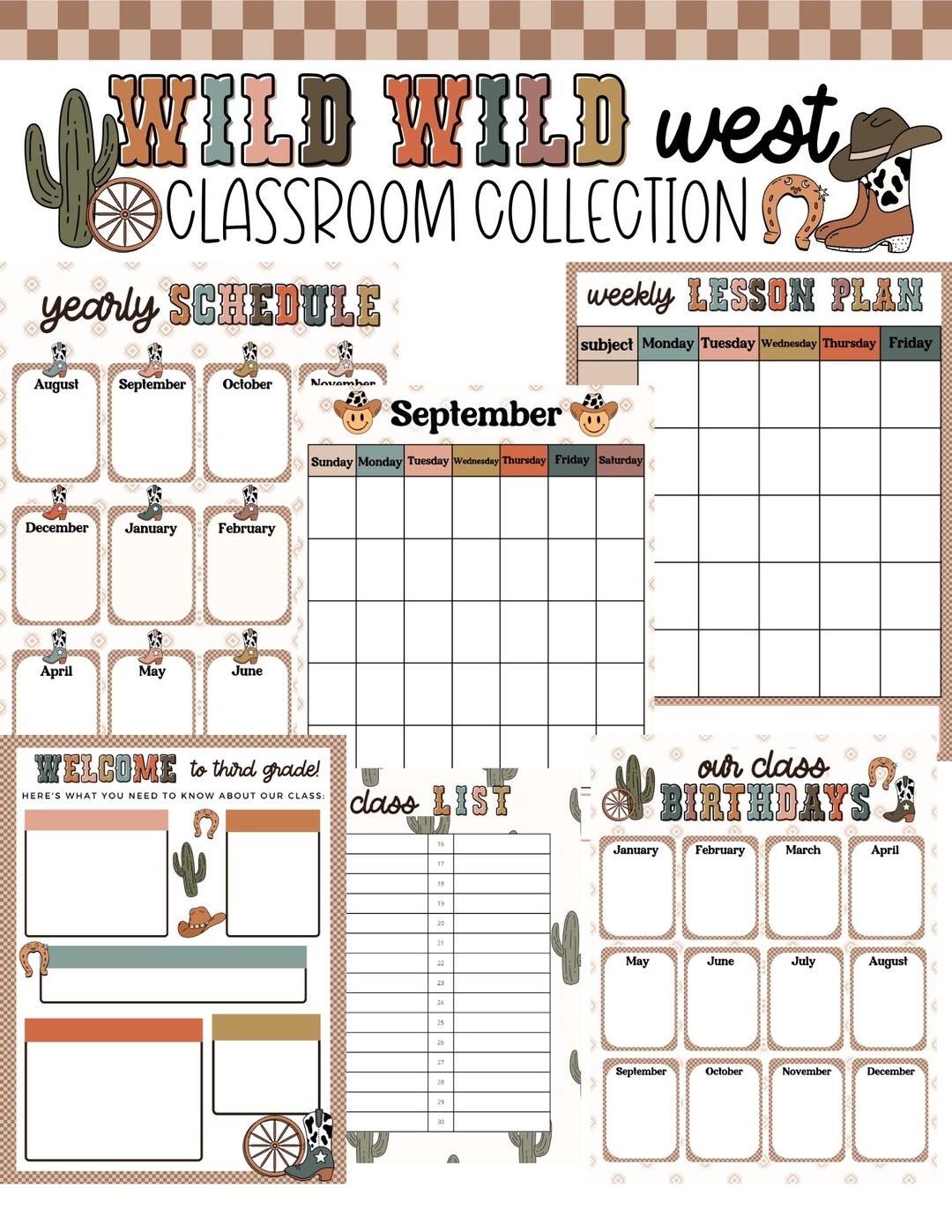 Wild Wild West Classroom Forms - Etsy