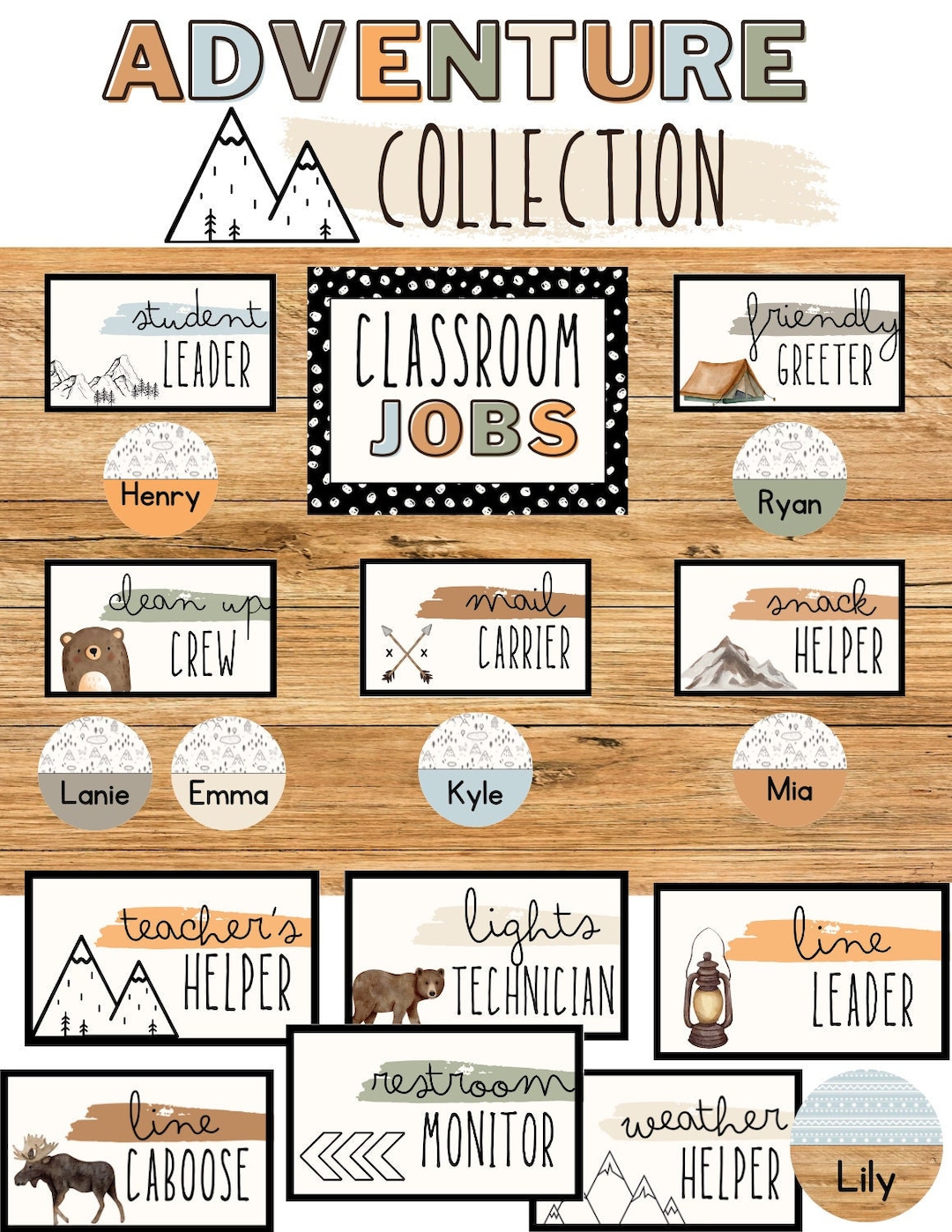 Adventure Class Jobs Display [editable] - Etsy