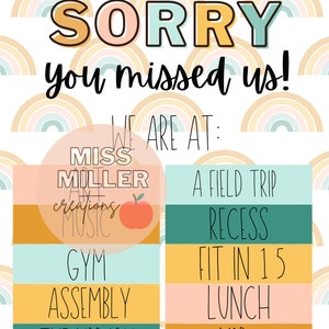 Modern Boho Rainbow Where Are We Classroom Door Sign [editable] - Etsy