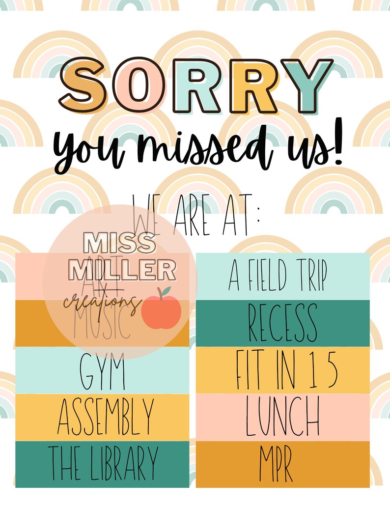 Modern Boho Rainbow Where Are We Classroom Door Sign [editable] - Etsy