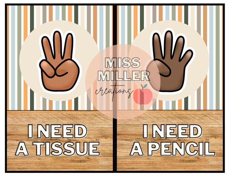 Adventure Hand Signals Classroom Posters editable - Etsy