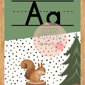 Woodland Classroom Alphabet Posters - Etsy
